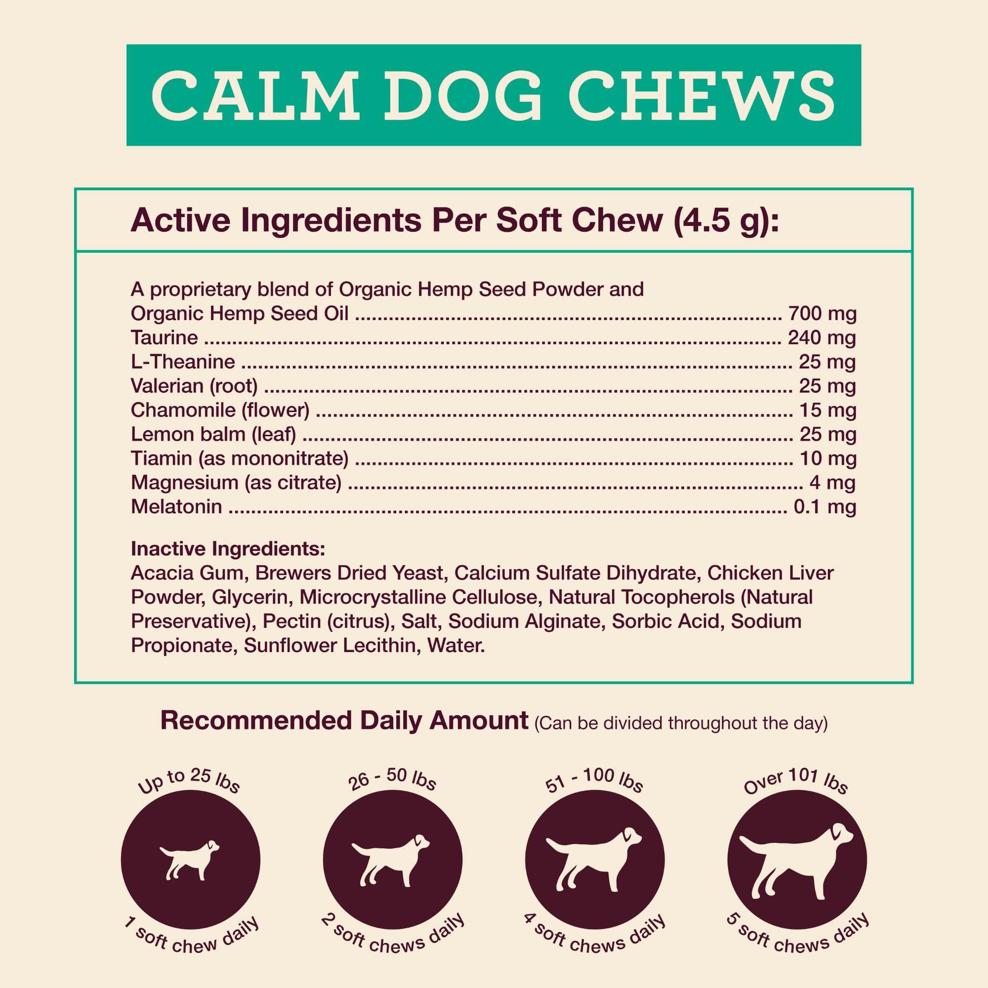 Hemp Well Calm Dog Soft Chews Relieves Anxiety, Calms and Relaxes Your Dog, Aids in Stress Relief and Behavioral Issues, Dog Travel, Organically Sourced Dog Calming Chews (8)