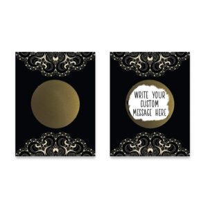 My Scratch Offs - 20 Pack Black Vintage Lace Gold Scratch Off Cards for Bridal Wedding Shower, Giveaways for Business, Teacher Rewards & Graduation Party