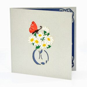 CUTPOPUP Mothers Day Card Pop Up, Birthday 3D Greeting Card (Vintage Daisy)