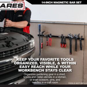 ARES 62014-2-Piece 14-Inch Magnetic Bar Set - Mounting Brackets and Screws Included - 20 lb Capacity Per Bar