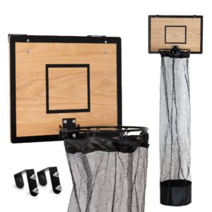 wooden basketball hamper – basketball hoop laundry basket over the door – basketball room decor