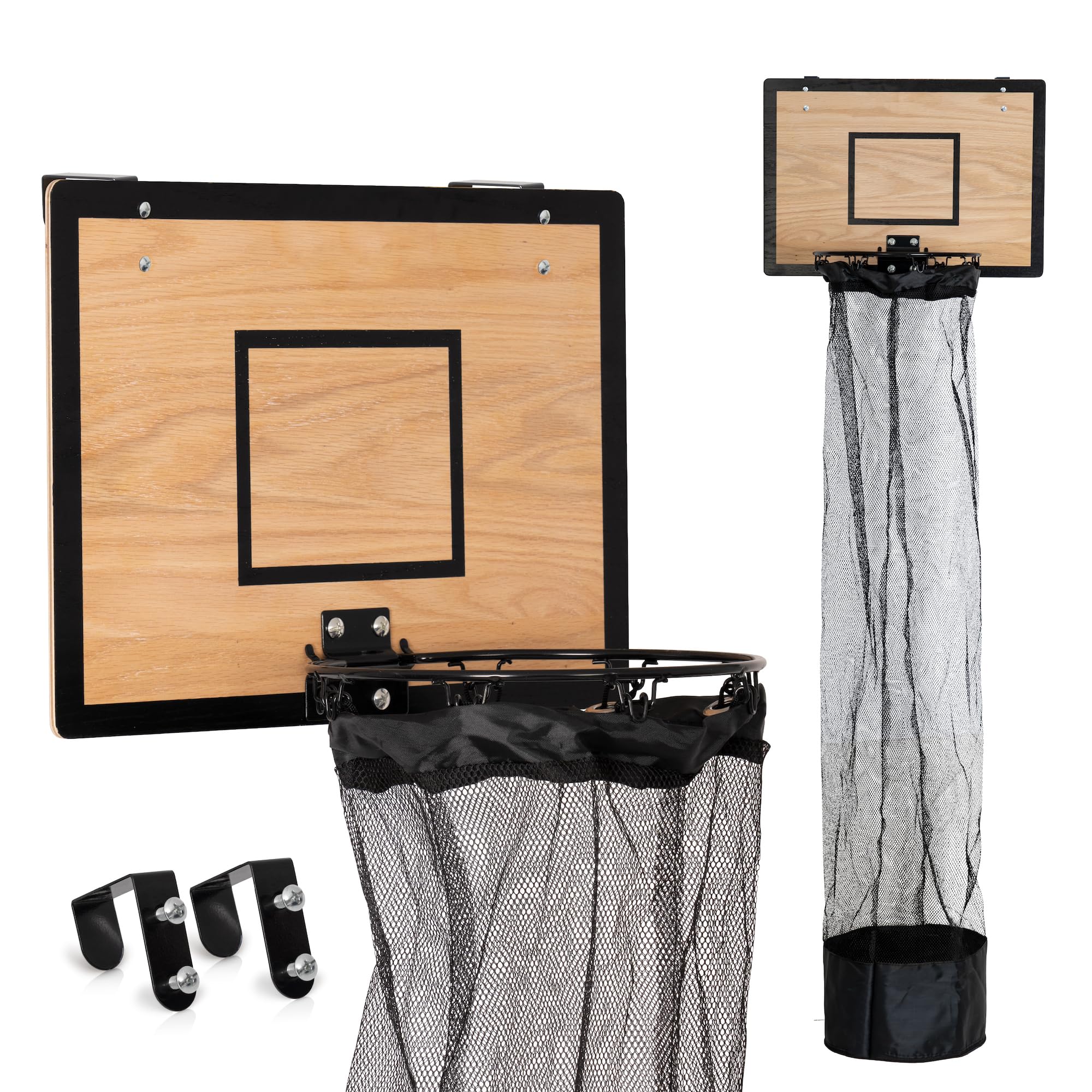 Wooden Basketball Hamper – Basketball Hoop Laundry Basket Over the Door – Basketball Room Decor