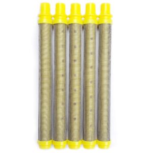 5 pcs-titan/wagner/spraytech airless spray gun filter replacement - push on (yellow, 100 mesh) 581-062 581062 0089959 0089324 0154675