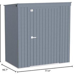 Arrow Shed Elite 6' x 4' Outdoor Lockable Steel Storage Shed Building with Pent Roof, Anthracite