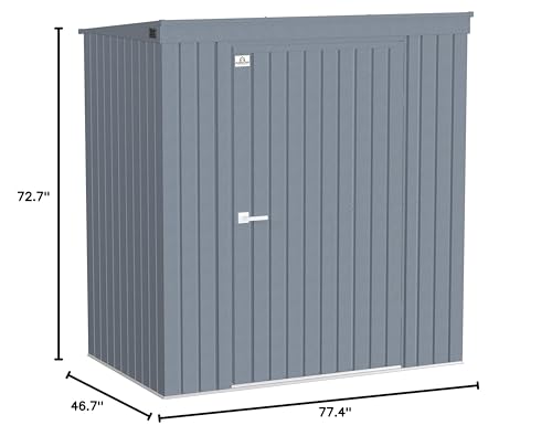 Arrow Shed Elite 6' x 4' Outdoor Lockable Steel Storage Shed Building with Pent Roof, Anthracite