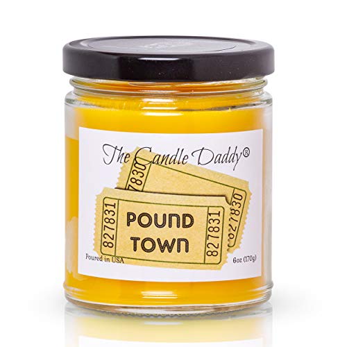 One Ticket to Pound Town - Lemon Pound Cake Scented - Funny 6 oz Jar Candle- 40 Hour Burn Time. Great Gift for Him, Him, Boyfriend, Girlfriend, Wife, Husband, BFF Best Friend Anniversary