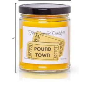 One Ticket to Pound Town - Lemon Pound Cake Scented - Funny 6 oz Jar Candle- 40 Hour Burn Time. Great Gift for Him, Him, Boyfriend, Girlfriend, Wife, Husband, BFF Best Friend Anniversary