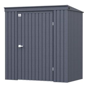 Arrow Shed Elite 6' x 4' Outdoor Lockable Steel Storage Shed Building with Pent Roof, Anthracite