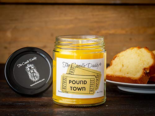 One Ticket to Pound Town - Lemon Pound Cake Scented - Funny 6 oz Jar Candle- 40 Hour Burn Time. Great Gift for Him, Him, Boyfriend, Girlfriend, Wife, Husband, BFF Best Friend Anniversary