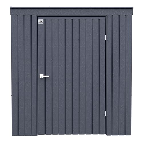 Arrow Shed Elite 6' x 4' Outdoor Lockable Steel Storage Shed Building with Pent Roof, Anthracite