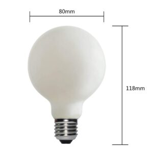 Liii&ARTMAN LED Light Bulb G25/G80 Dimmable Flick-Free Matt Porcelain White 120V 6W Soft Glow 2700K CRI 95 Excellent Color Accuracy, 550LM, 55W Equivalent Edison Bulb 4-Pack