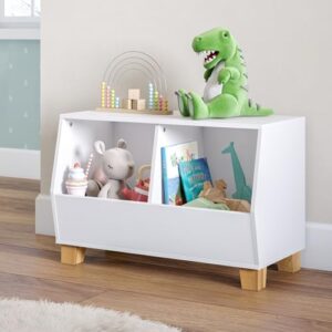 RiverRidge Kids Catch-All Toy Organizer with 2 Compartments - 27” Cubby Storage Organizer Book Nook Child-Friendly Design for Playroom