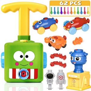 partywoo balloon launcher car toy set, 72 pcs balloon car toy with pump, balloon toys for kids, balloon launcher toy, balloon powered car balloon launcher toy (little frog)