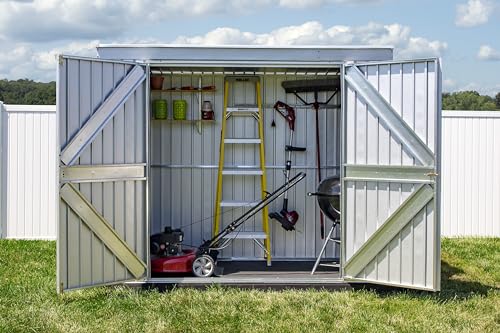 Arrow Shed Elite 6' x 4' Outdoor Lockable Steel Storage Shed Building with Pent Roof, Anthracite