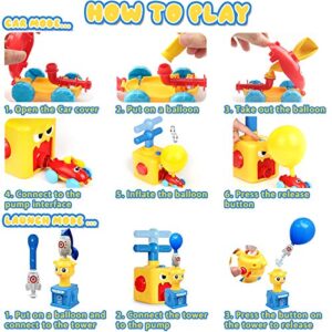 PartyWoo Balloon Launcher Car Toy Set, 72 pcs Balloon Car Toy with Pump, Balloon Toys for Kids, Balloon Launcher Toy, Balloon Powered Car Balloon Launcher Toy (Little Frog)