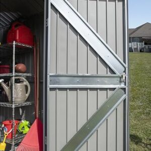 Arrow Shed Elite 6' x 4' Outdoor Lockable Steel Storage Shed Building with Pent Roof, Anthracite