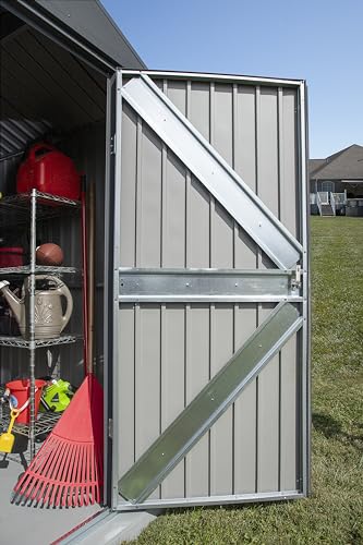 Arrow Shed Elite 6' x 4' Outdoor Lockable Steel Storage Shed Building with Pent Roof, Anthracite