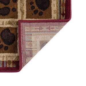 Lakeside Retreat Red Large 9x12 Area Rugs for Living Room - Bedroom or DiningRoom - Cabin, Lodge and Farmhouse Style Rustic Indoor Carpet