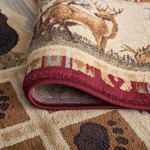 Lakeside Retreat Red Large 9x12 Area Rugs for Living Room - Bedroom or DiningRoom - Cabin, Lodge and Farmhouse Style Rustic Indoor Carpet