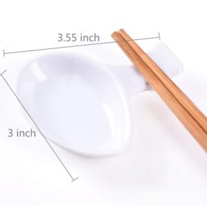 Woonsoon 10Pcs Ceramic Chopsticks Holder，Chinese Porcelain Chopstick Rest Spoon Fork Knife Stand Sauce Dish