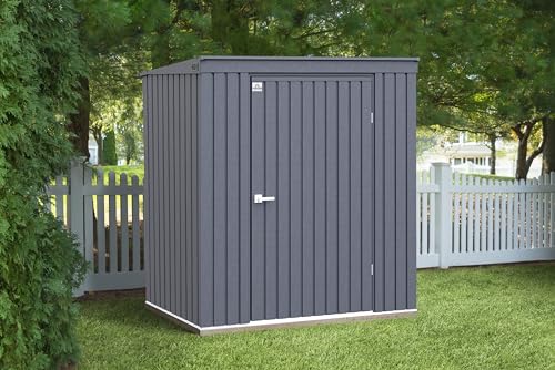 Arrow Shed Elite 6' x 4' Outdoor Lockable Steel Storage Shed Building with Pent Roof, Anthracite