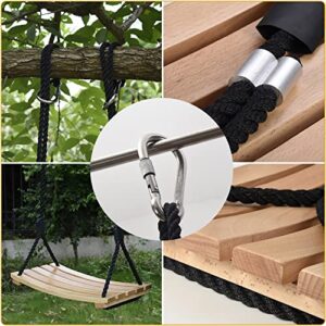 Taeku Adult Tree Swing, Hanging Beech Wood Swings with Adjustable Rope Garden Chair Seat Swing for Indoor Outdoor (22''x10'')