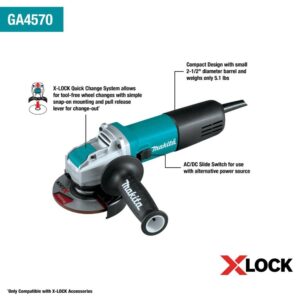 Makita GA4570 7.5 Amp 4-1/2 in. Corded X-LOCK Angle Grinder