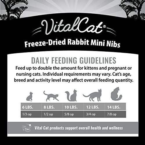 Vital Essentials Freeze Dried Cat Food, Rabbit Mini Nibs 12 oz