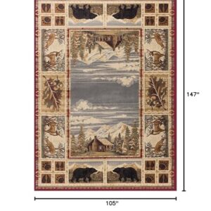 Lakeside Retreat Red Large 9x12 Area Rugs for Living Room - Bedroom or DiningRoom - Cabin, Lodge and Farmhouse Style Rustic Indoor Carpet