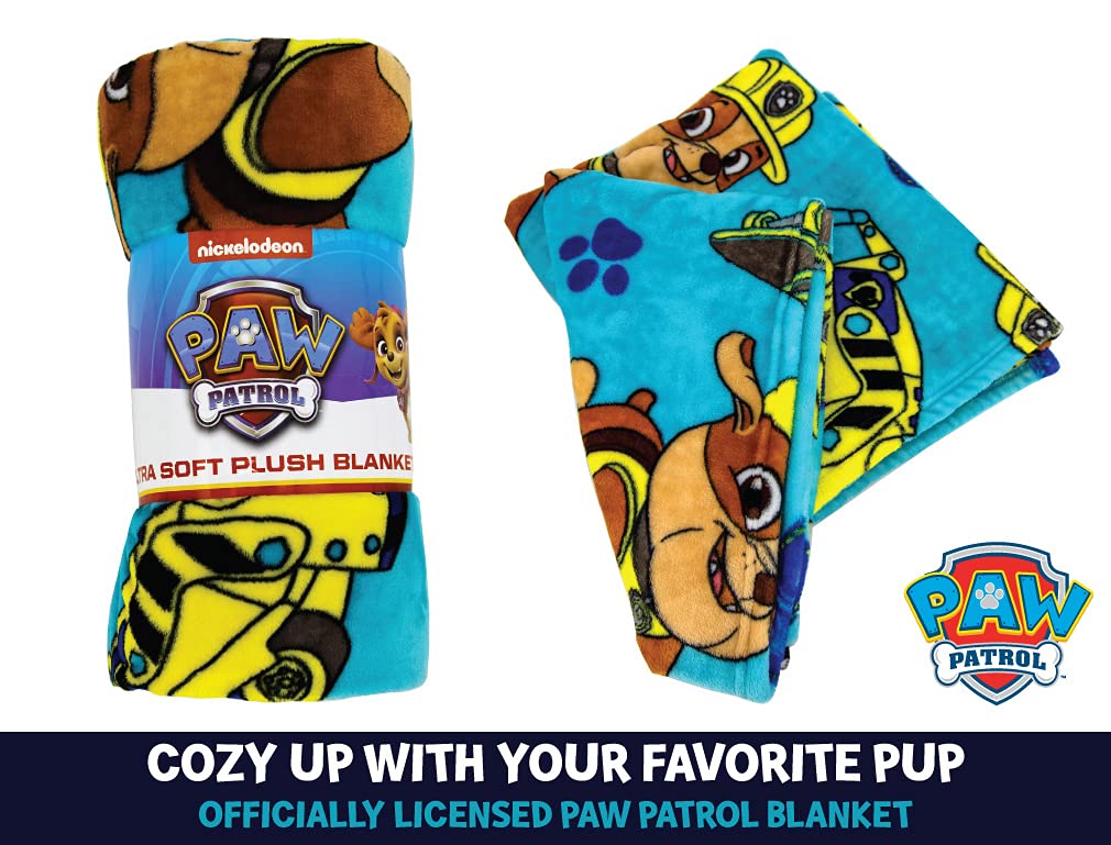 Tstars Paw Patrol Fleece Blanket Rubble Digging Plush Blankets for Toddler Kids Boys