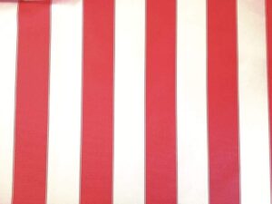 waterproof outdoor canvas bordered stripes 60" wide fabric sold by the yard (red white, bordered 2 3/8")