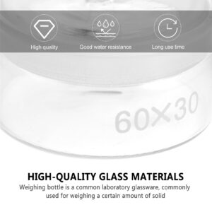 Scicalife Glass Weighing Bottle In Low Form with Interchangeable Ground Stopper Weighing Specific Gravity Bottle Laboratory Equipment 60 * 30mm