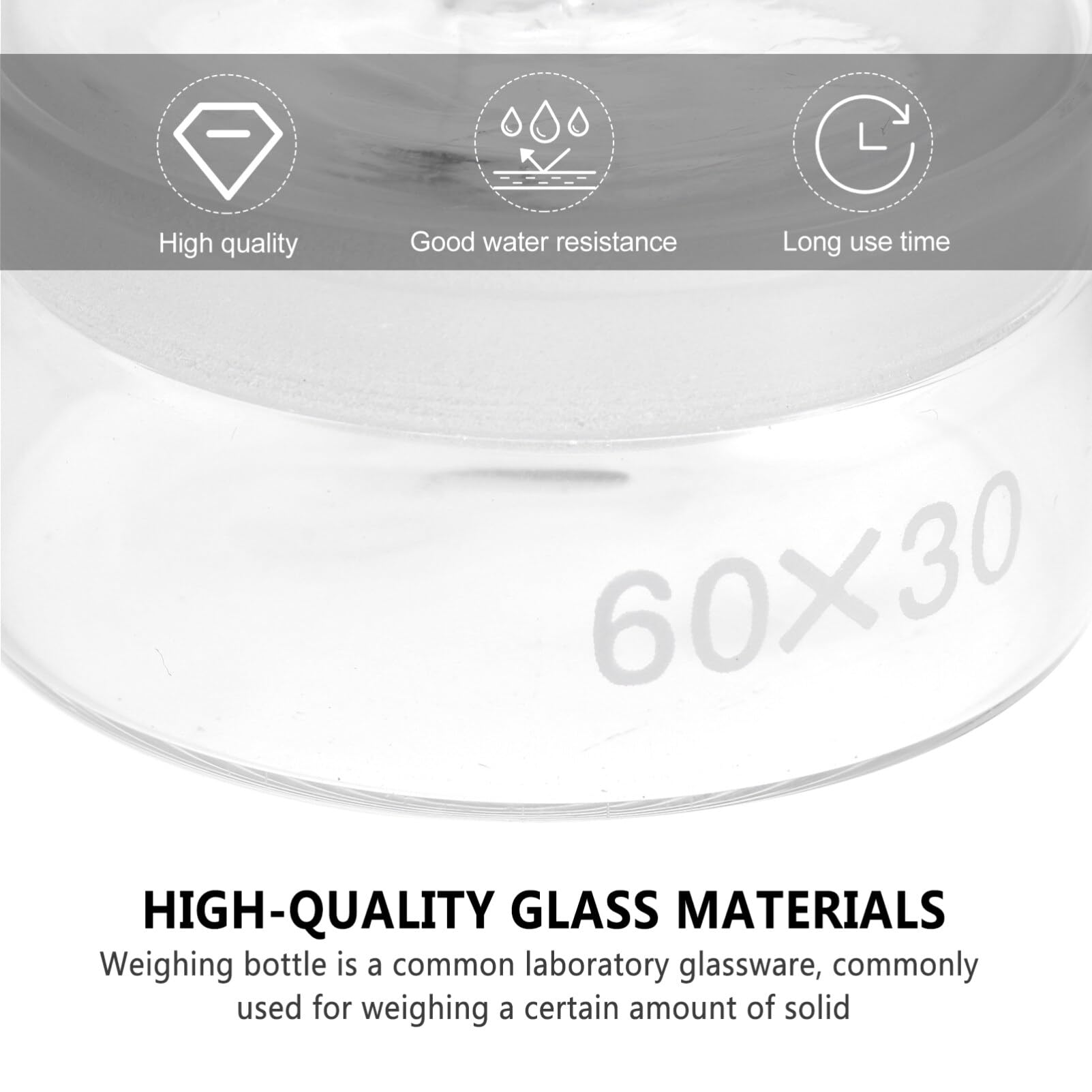 Scicalife Glass Weighing Bottle In Low Form with Interchangeable Ground Stopper Weighing Specific Gravity Bottle Laboratory Equipment 60 * 30mm