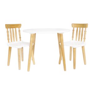 le toy van table & chairs, one size, white & natural wood