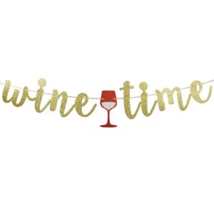 glitter wine time banner,wine tasting party,whisky and wine themed birthday party decor