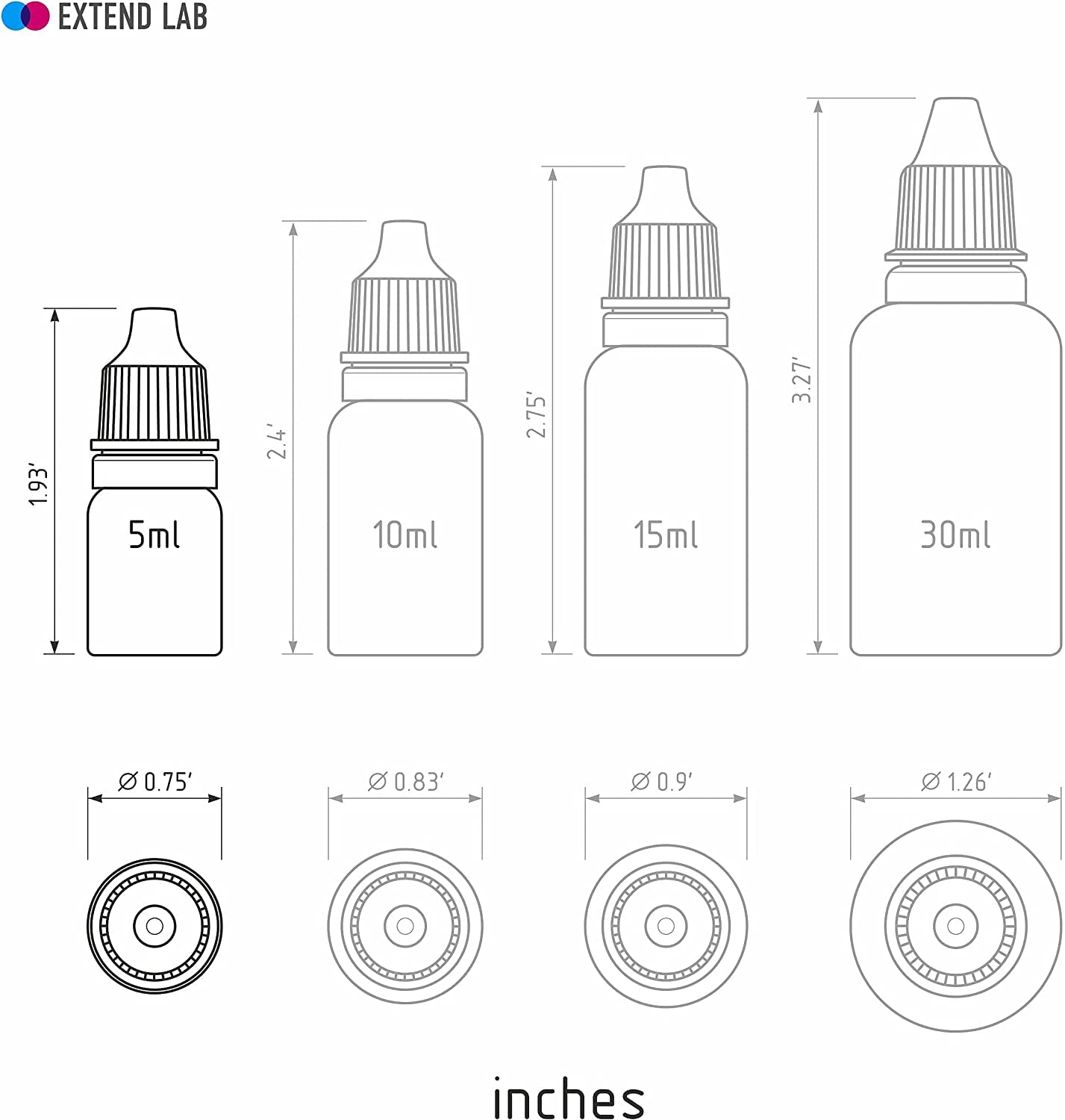 EXTEND LAB 10 PCS 5ml Plastic Dropper Bottle - Squeezable Eye Dropper Bottles - Refillable Mini Dropper Bottles with Srew Cap - Ideal for Essence, Oil