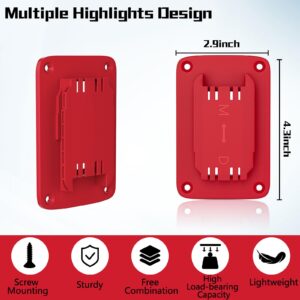 5 Packs Tool Holder Mount Compatible for Milwaukee m18 18v Tools ,Also Fit Compatible for dewalt 20V , 12V Drill Holder ,Hanger (Lot of 5，Red)