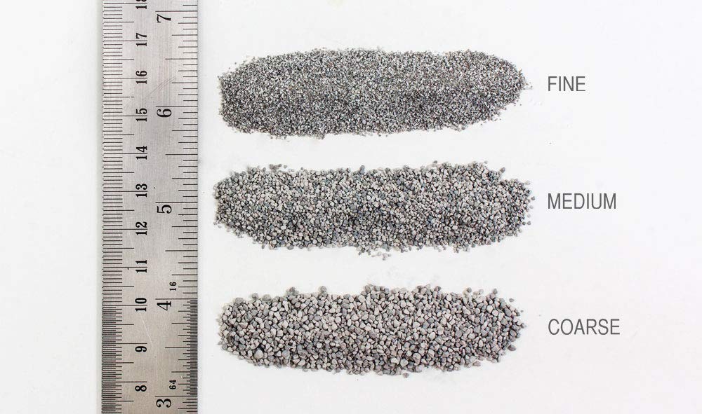 Woodland Scenics Gray Blend, Fine Ballast, Medium Ballast, and Coarse Ballast (Pack of 3) - with Make Your Day Paintbrush Set