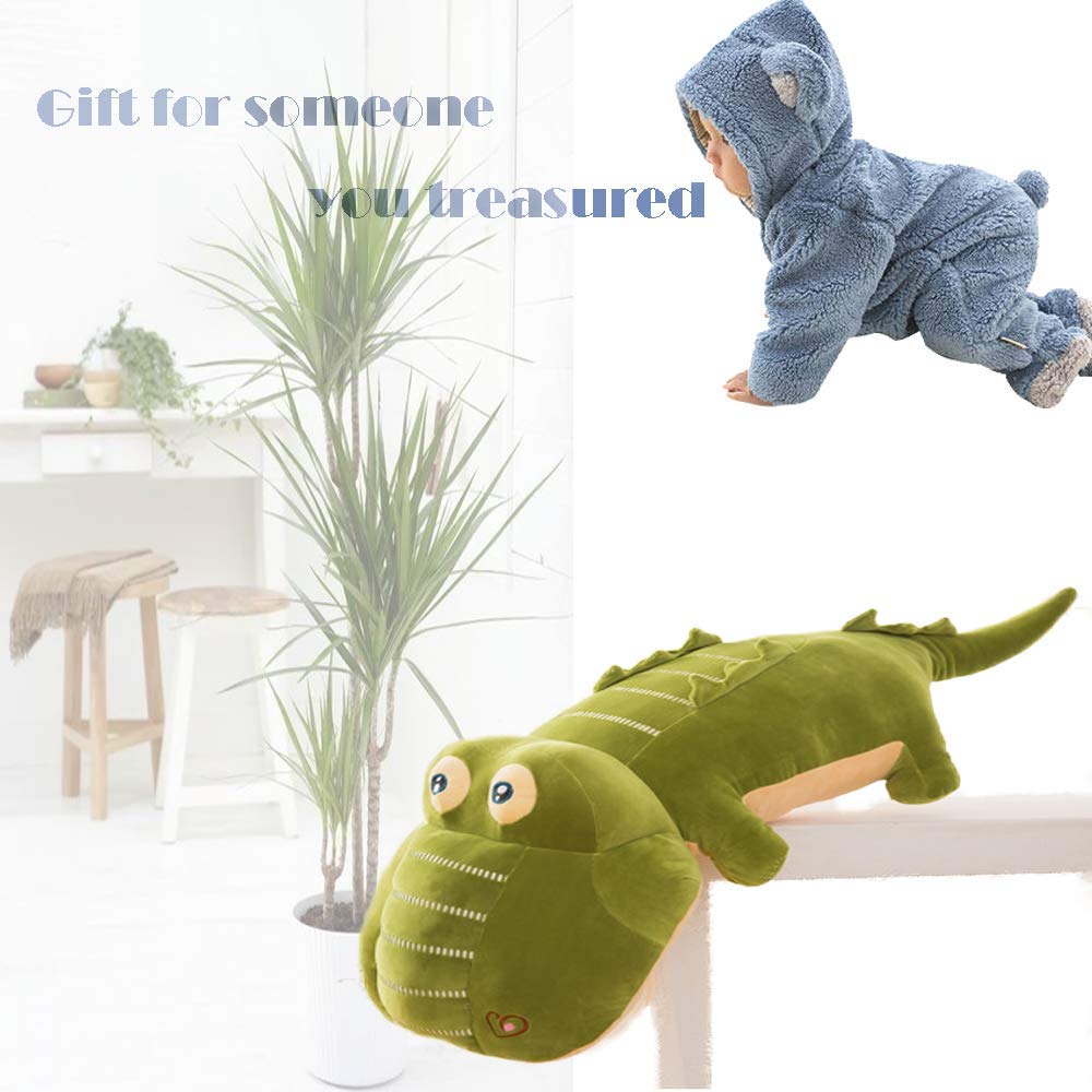 CHELEI2019 Crocodile Stuffed Animal,Big Hugging Pillow Soft Plush Toy Gifts for Kids,21.7"