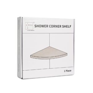 Simple Tile - Genuine Marble Corner Shelf for Bathroom Shower Wall, 9"X9"X5/8", Both Sides Polished (CMMT9SHE - Crema Marfil)