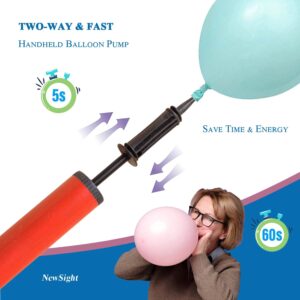 Red & Blue 2-Pack Manual Balloon Pump, Two-Way Handheld Air Pump for Kids’ Party Balloons Supplies Accessories, Balloon Inflator by Hand, Manual Pump for Children's Balloon