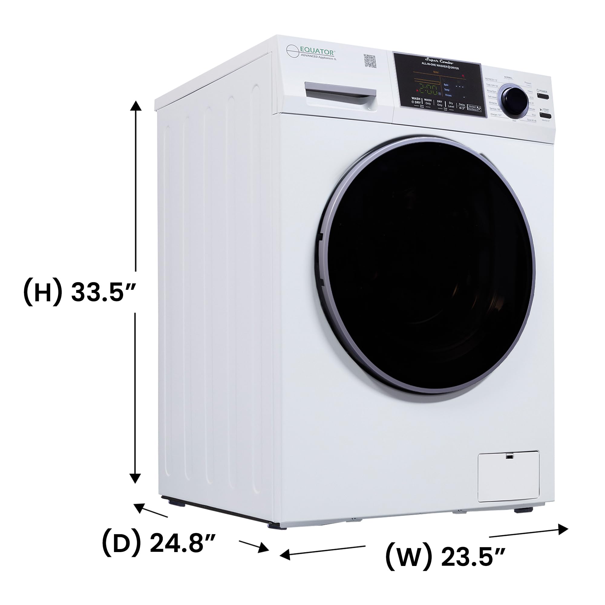 Equator Ver 3 Combo Washer Vented/Ventless Dry-1400RPM Color Coded Display White