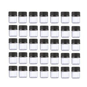 ELFENSTALL 50pcs 1ML 1/4 Dram Mini Clear Glass Essential Oils Vial Small Sample Bottles with Black Caps for Essential Oils Chemistry Lab Chemicals Colognes & Perfumes Pipette droppers as Gift