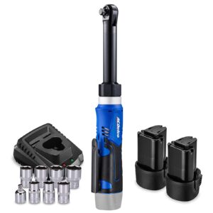 acdelco g12 series 12v li-ion cordless 3/8” 40 ft-lbs. extended ratchet wrench tool kits (2 batteries tool kit)