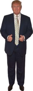 party city donald trump life-size cardboard cutout, 6ft tall, freestanding decoration, party supplies, 1 count