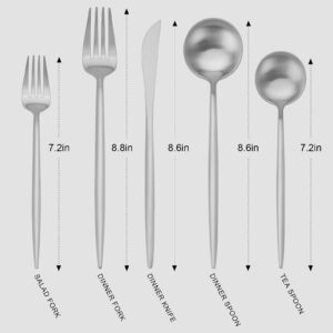 Matte Silverware Set, Vanys 20 Piece Stainless Steel Cutlery Flatware Set, Kitchen Utensil Sets for 4, Tableware With Knife Spoons And Forks Set, Satin Finished Polished