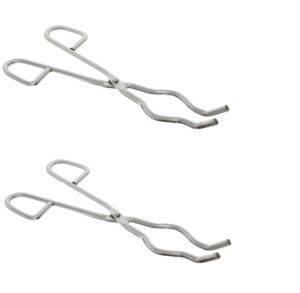 set of 2 (two) 8 inches crucible tongs stainless steel professional grade crucible ss casting tool lab tongs