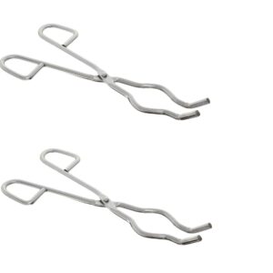 Set of 2 (Two) 8 Inches Crucible Tongs Stainless Steel Professional Grade Crucible SS Casting Tool Lab Tongs