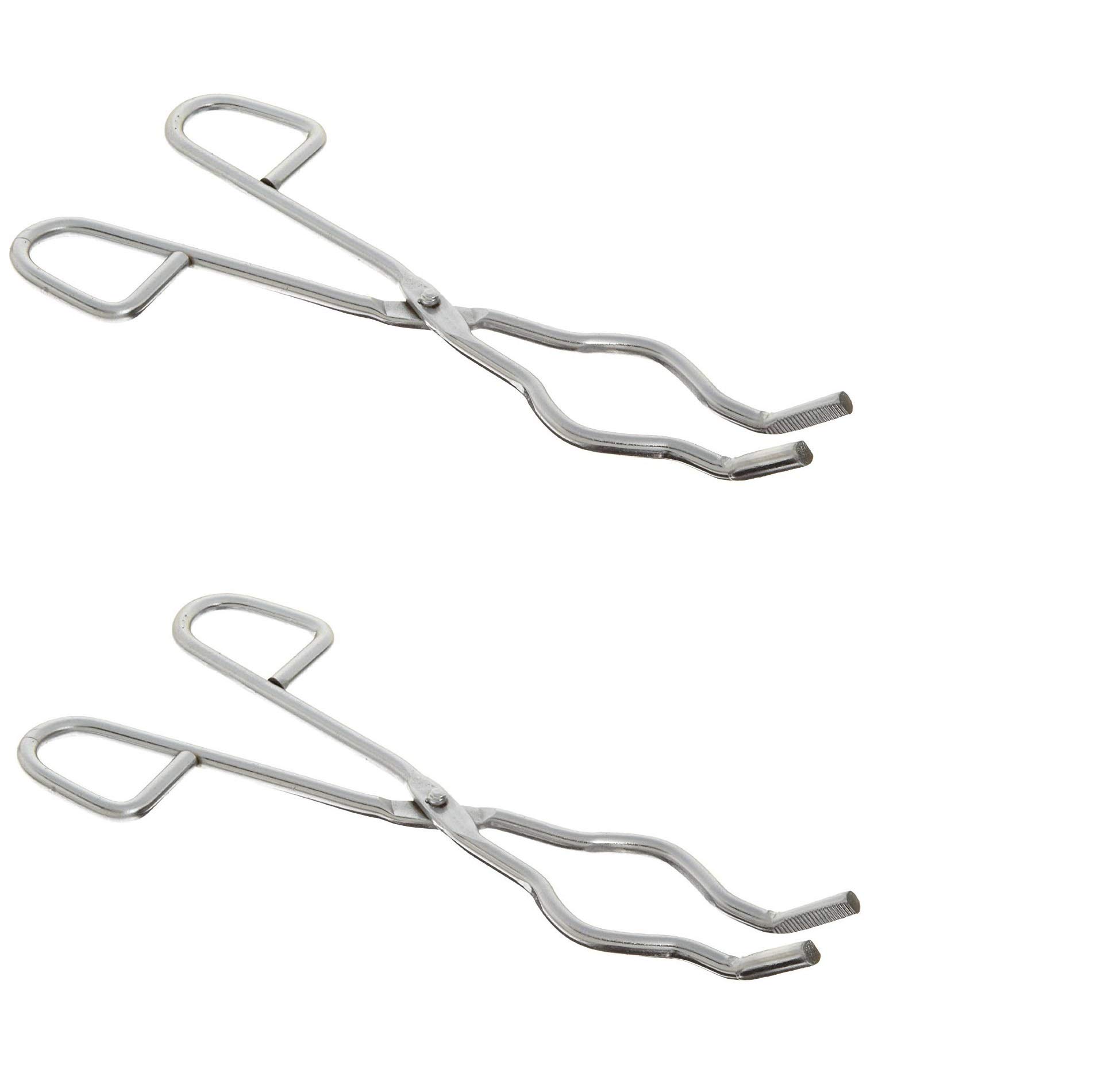 Set of 2 (Two) 8 Inches Crucible Tongs Stainless Steel Professional Grade Crucible SS Casting Tool Lab Tongs