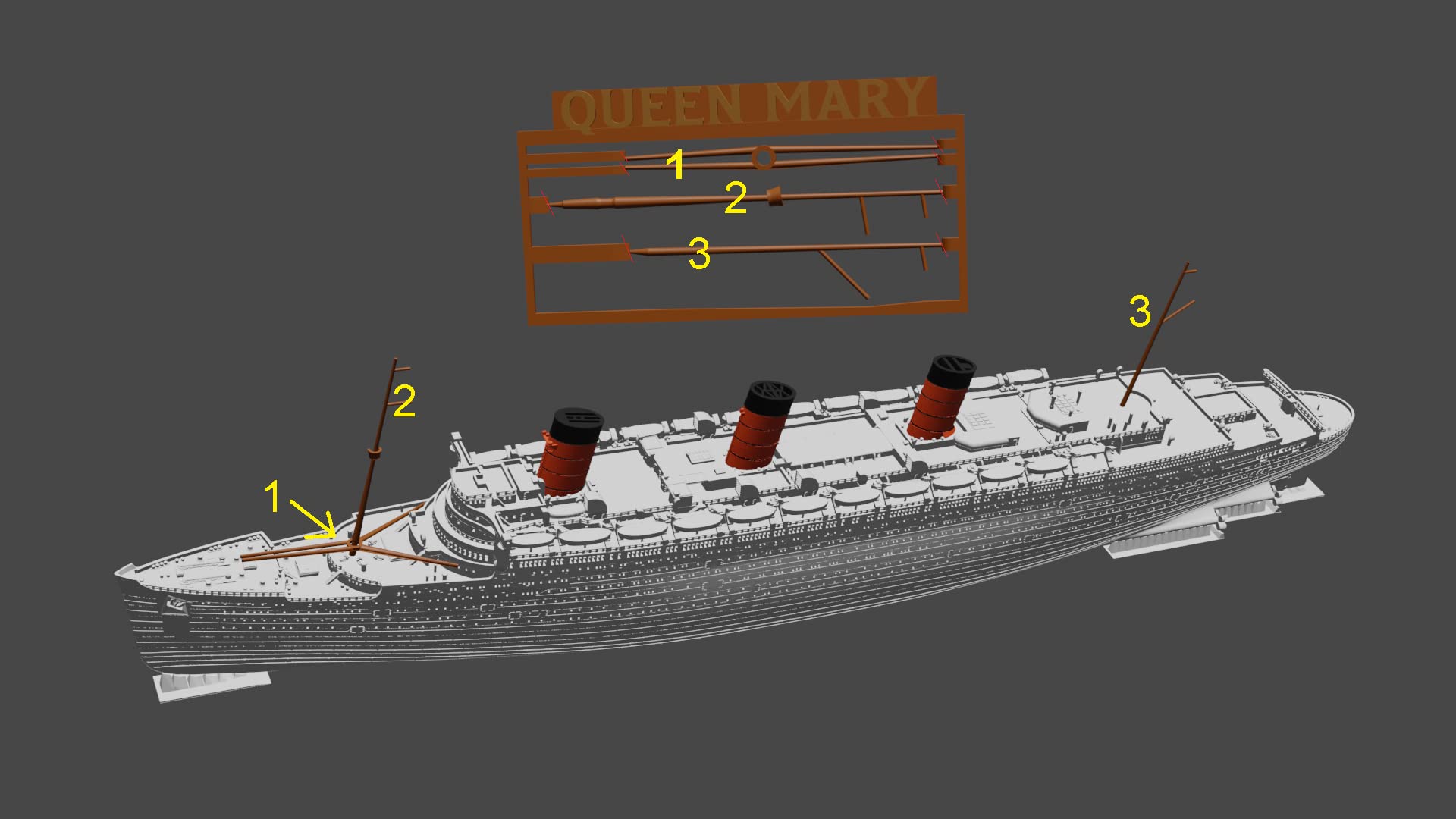 RMS Queen Mary Model 1 Foot in Length (Model)